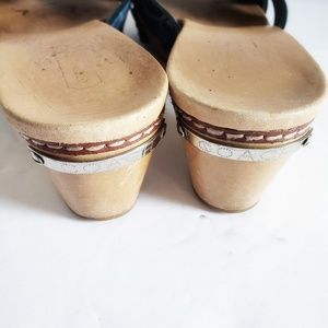 Coach | Shoes | Coach Lee Blue Wooden Platform Sandals 6b | Poshmark